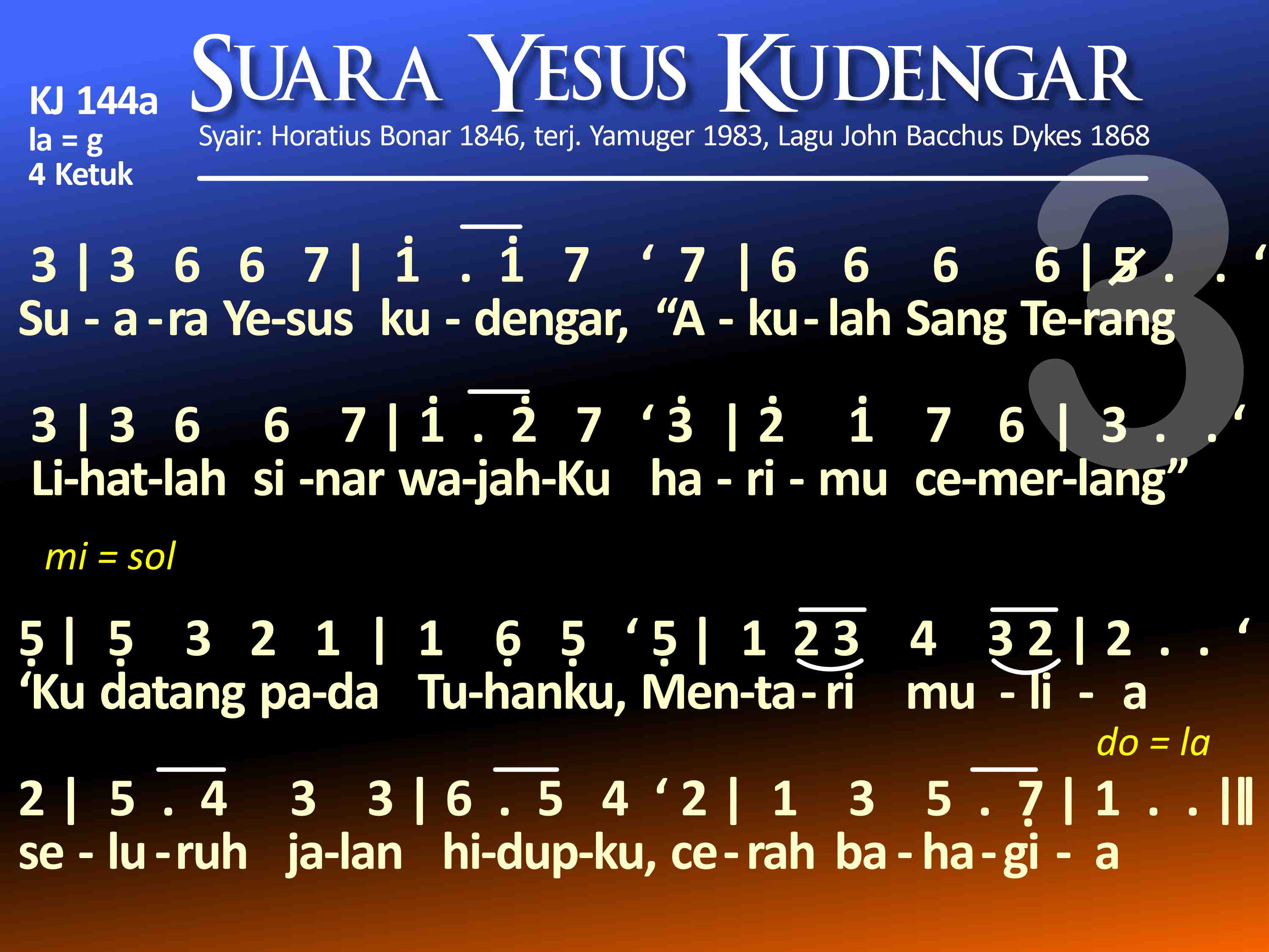 KidungOnline.com - KJ 144a SUARA YESUS KUDENGAR