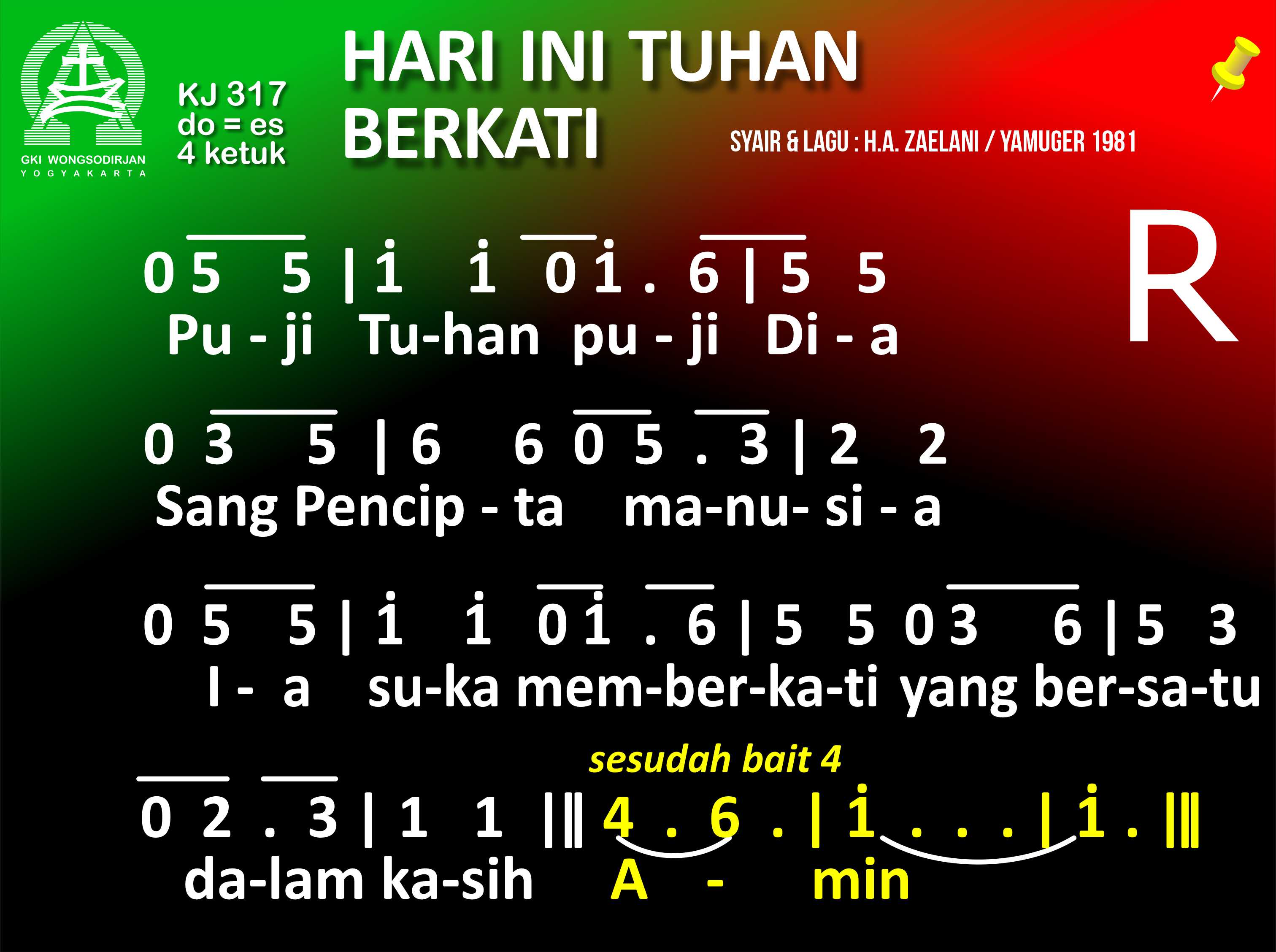 KidungOnline.com - KJ 317 HARI INI TUHAN BERKATI