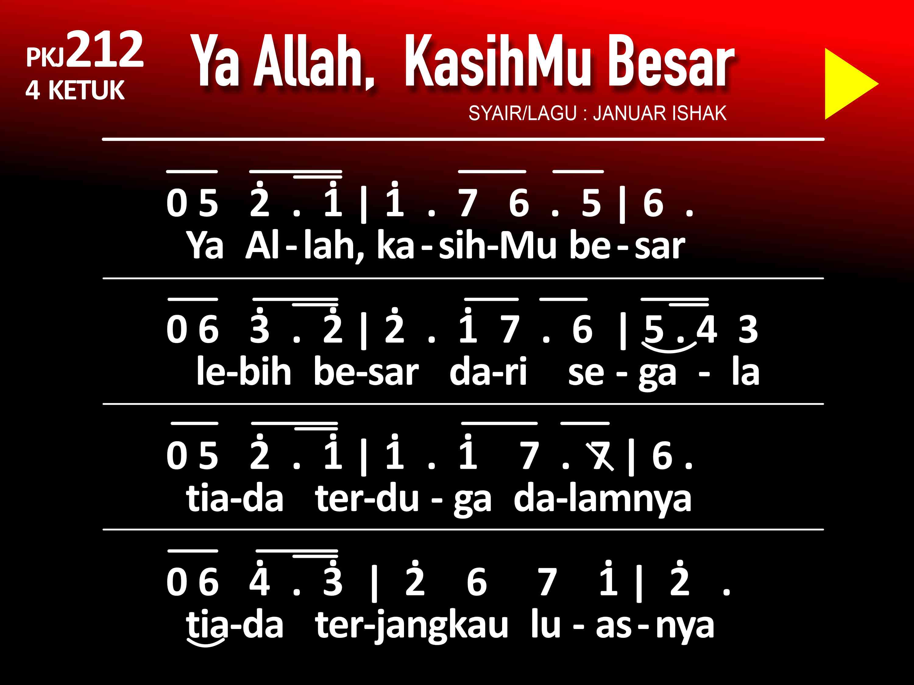 KidungOnline.com - PKJ 212 YA ALLAH, KASIHMU BESAR