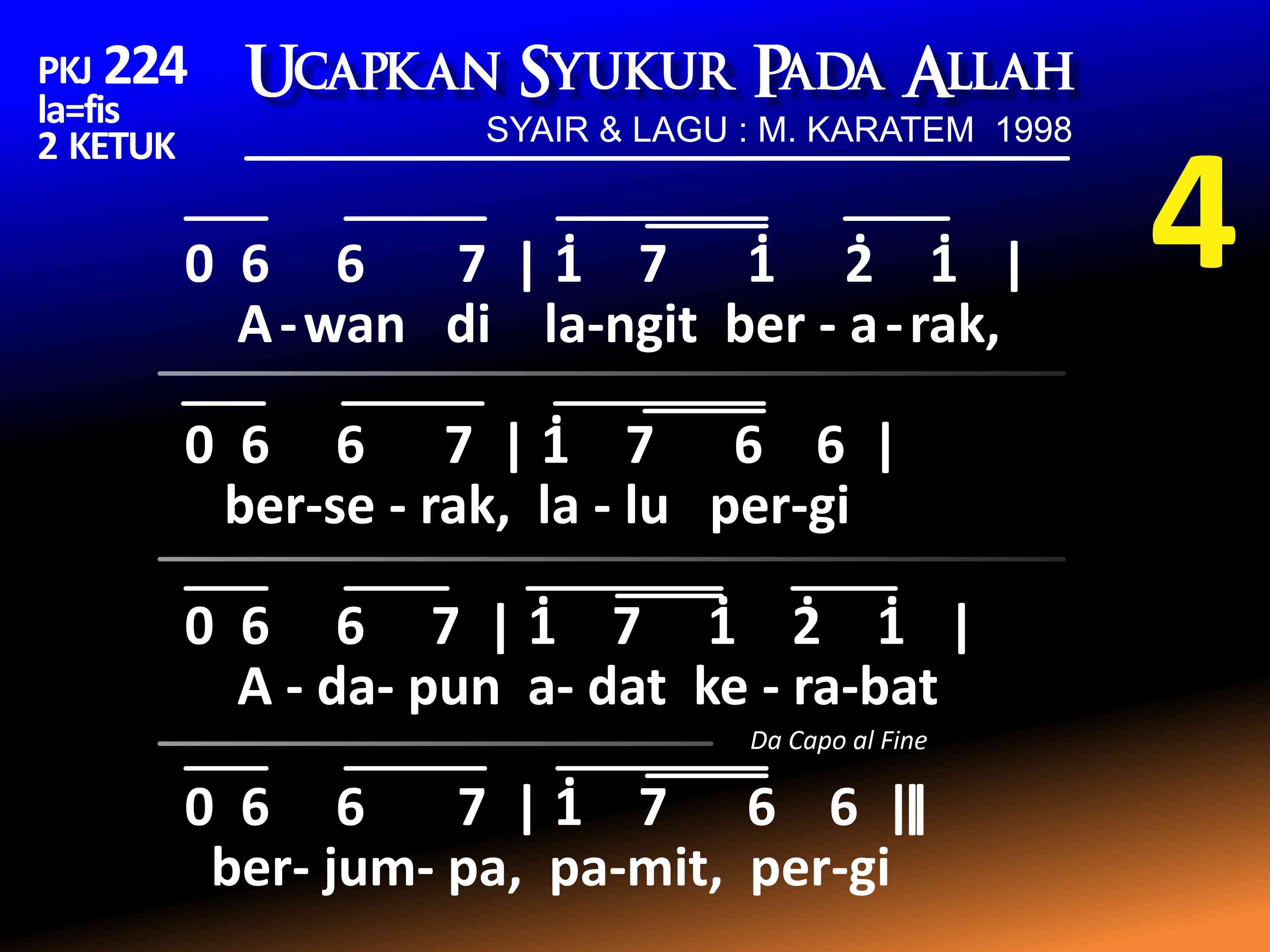 KidungOnline.com - PKJ 224 UCAPKAN SYUKUR PADA ALLAH