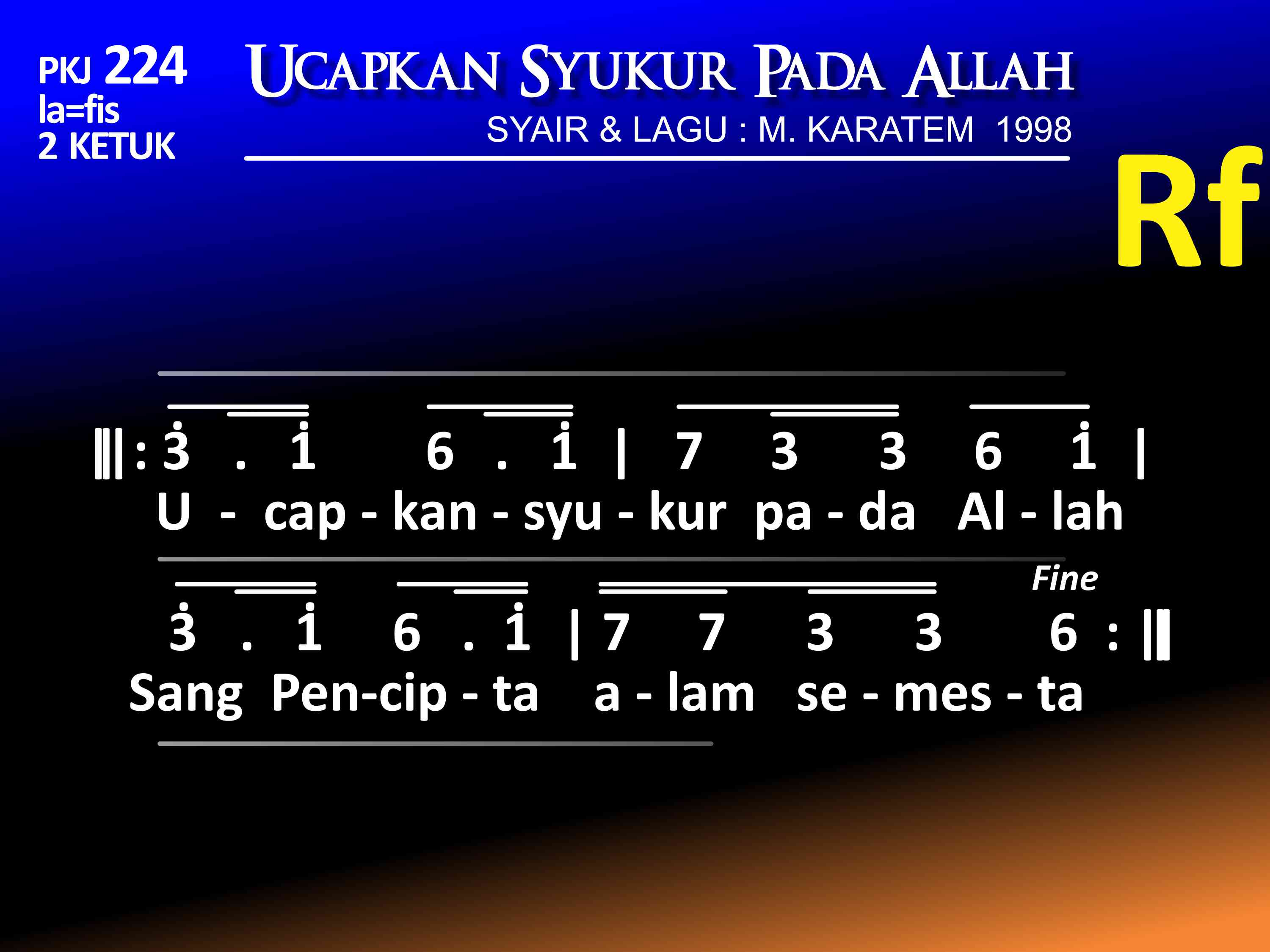KidungOnline.com - PKJ 224 UCAPKAN SYUKUR PADA ALLAH
