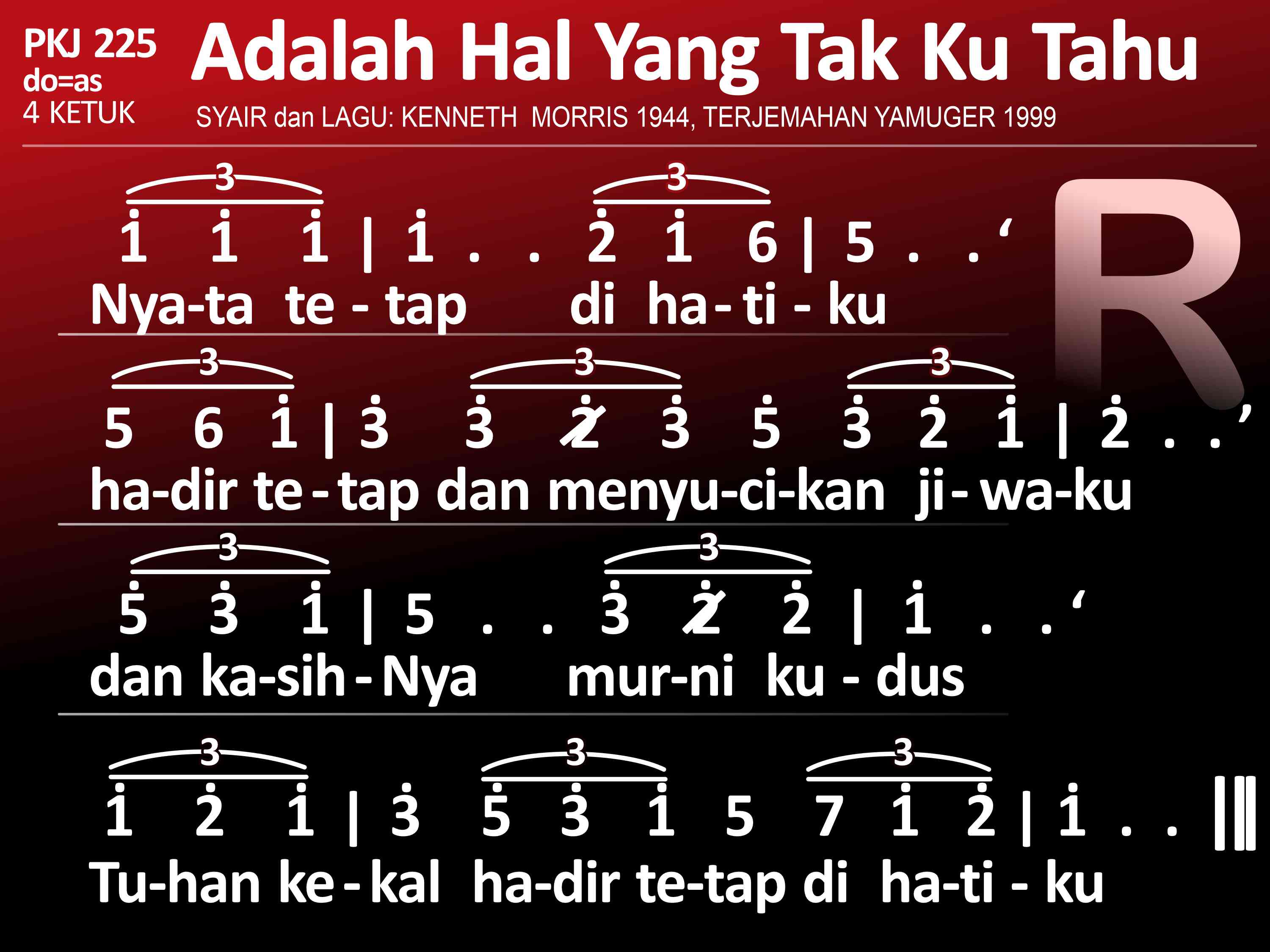 KidungOnline.com - PKJ 225 ADALAH HAL YANG TAK KU TAHU