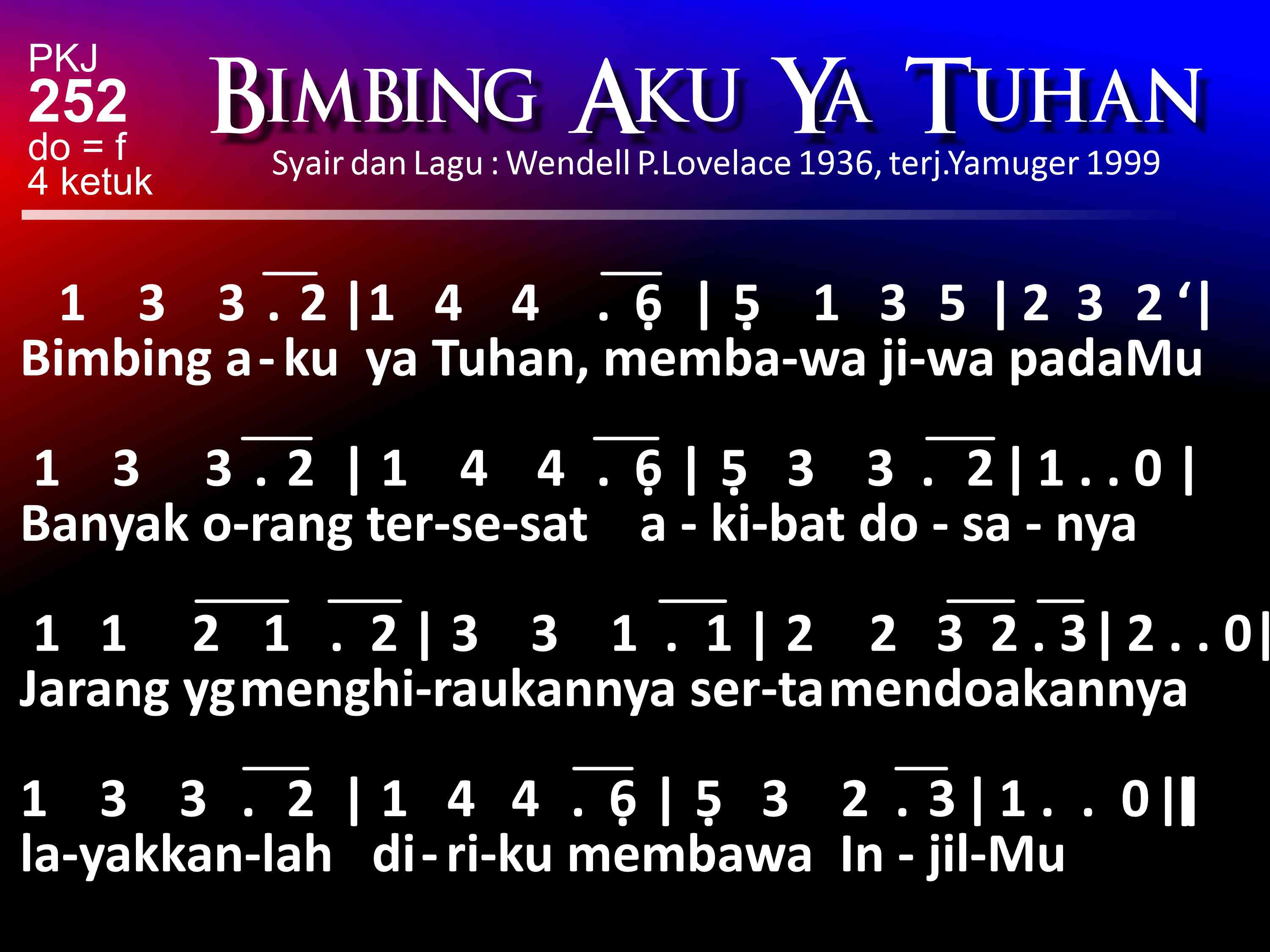 KidungOnline.com - PKJ 252 BIMBING AKU, YA TUHAN